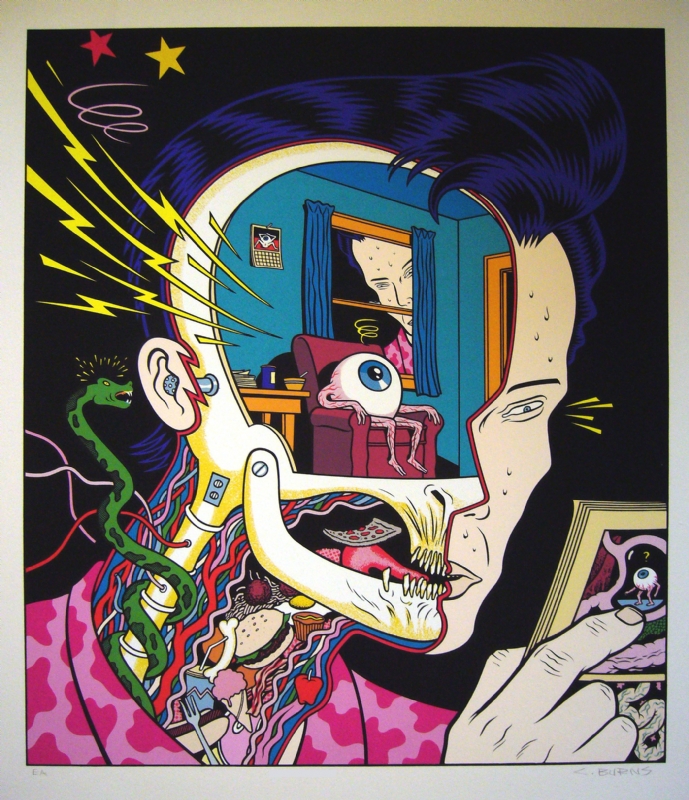 Charles Burns Silk Screen Print In Paul Janus Finnegans My Publishings Comic Art Gallery Room